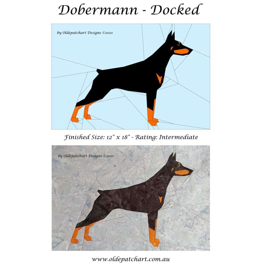 German Shepherd Dog Foundation Paper Piecing Pattern - Oldepatchart